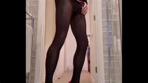 Big Cock In Nylon Pantyhose Making A Huge Mess