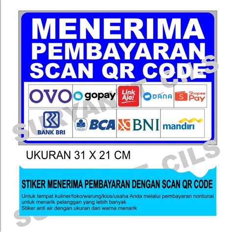 Jual Stiker Menerima Pembayaran Dgn Scan Qr Code Shopee Indonesia