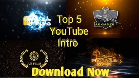 Top 5 Youtube Intro After Effect Intro Template Youtube