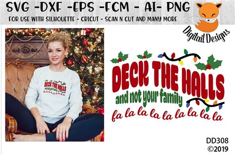 Deck The Halls Funny Christmas Svg For Silhouette Cricut 118554