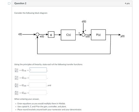 Solved Question Pts Consider The Following Block Chegg