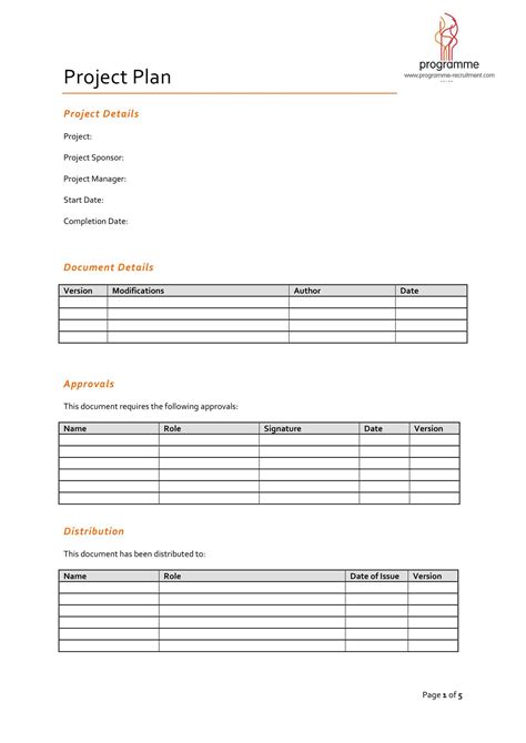 Free Printable Project Plan Templates Excel Pdf Word