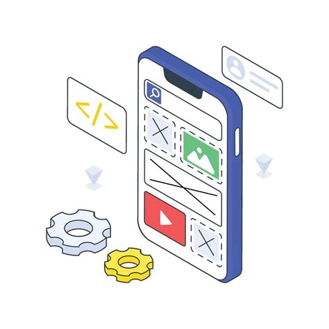 Application Development Isometric Colored Illustration 54920076 Vector