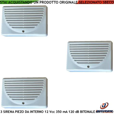 Internal Wall Burglar Siren 3pcs Piezo Diffuser Securvera Ss