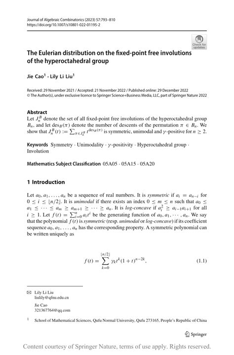 The Eulerian Distribution On The Fixed Point Free Involutions Of The Hyperoctahedral Group