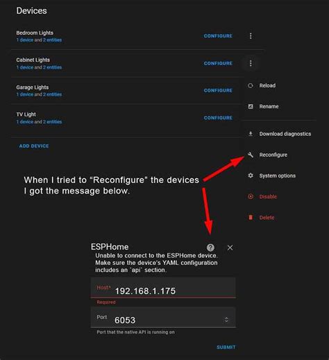 Unable To Connect To The Esphome Devices After Upgrading To Home Builder 2025 5 1 Esphome