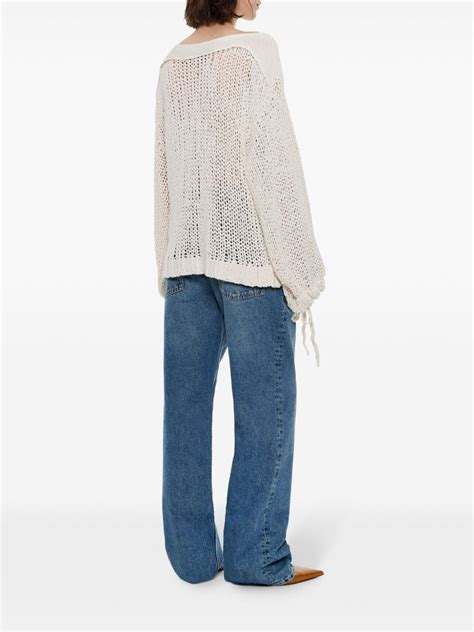 Bimba Y Lola Open Knit Jumper White Farfetch