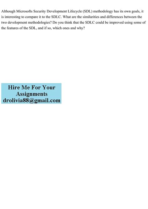 Although Microsoft S Security Development Lifecycle Sdl Methodologpdf Operating Systems