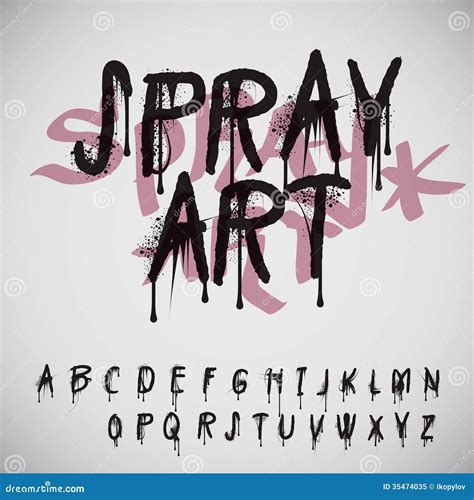 Graffiti Splash Vector Alphabet Font Grunge Text CartoonDealer