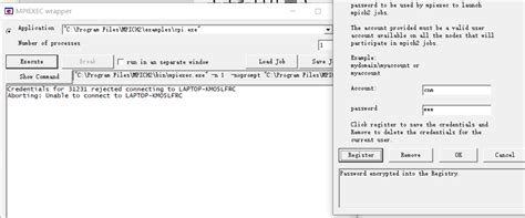 Credentials For Xxxx Rejected Connecting To Xxxxx Aborting Unable To