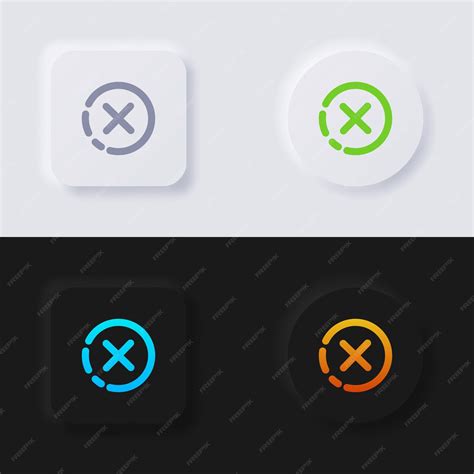 Premium Vector Cross Icon Set Multicolor Neumorphism Button Soft Ui Design For Web Design