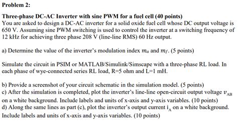 Problem 2 Three Phase Dc Ac Inverter With Sine Pwm