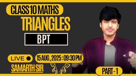 Class 10 Maths Triangles Ap Part 1 Basic Proportionality Theorem Bpt Youtube