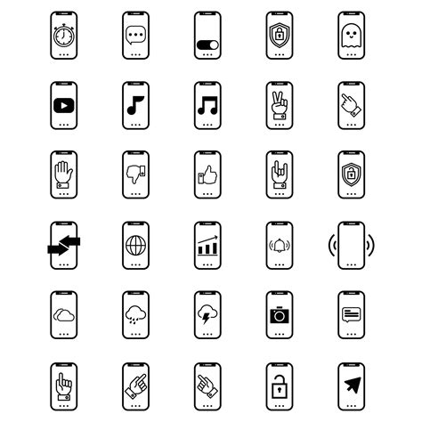 Icon Set Mobile Design Vector Vector Art At Vecteezy