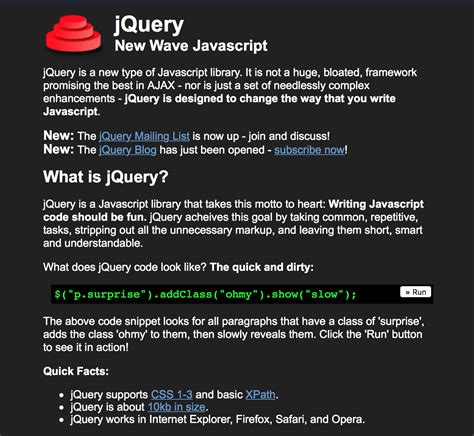 The Most Popular JavaScript Library JQuery Is Now Years Old