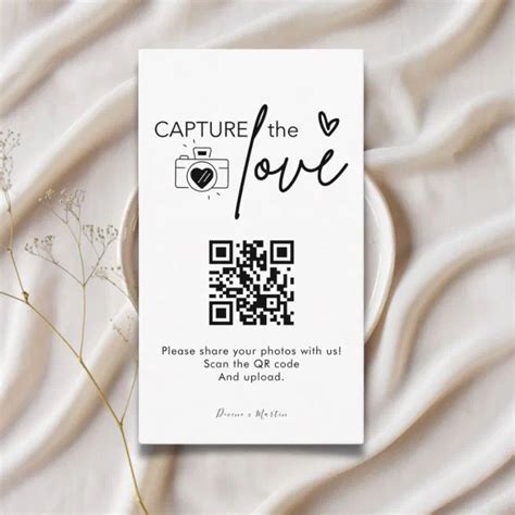 Modern Script Capture The Love Qr Code Enclosure Card Zazzle
