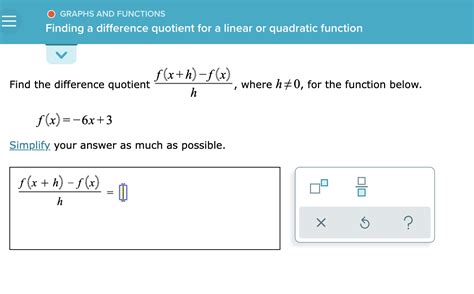 solved graphs and functions finding a difference quotient