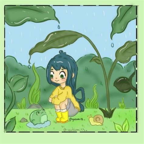 Ilustration By Yuzumi Tsuyu Asui Fanart Fan Art Tsuyu Asui Character