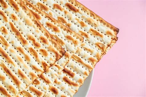 Premium Photo Happy Passover Matzo On Pink Background Traditional
