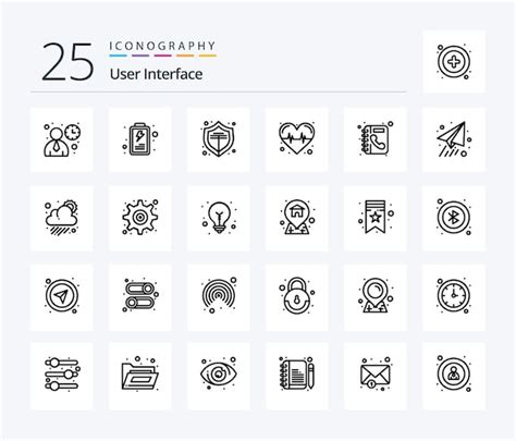 Premium Vector User Interface 25 Line Icon Pack Including Paper Phone