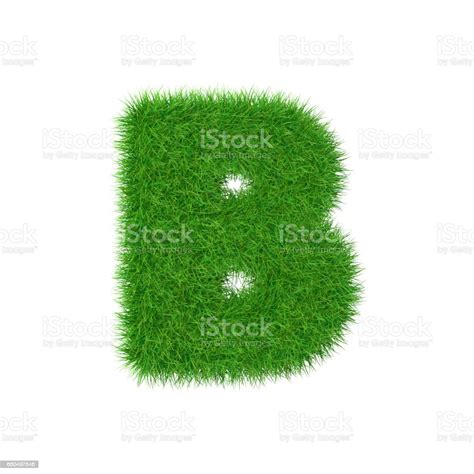 잔디 편지 B 흰색 절연 3d 그림 0명에 대한 스톡 벡터 아트 및 기타 이미지 0명 3차원 형태 개념 Istock