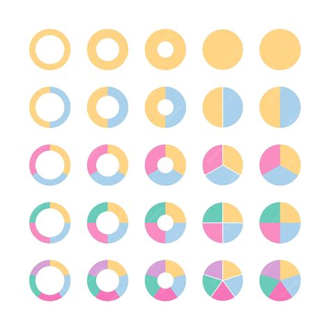 Modèle De Diagramme Circulaire De Segments Colorés Collection De