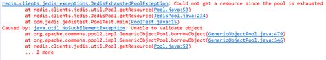 redis clients jedis exceptions jedisexhaustedpoolexception could not
