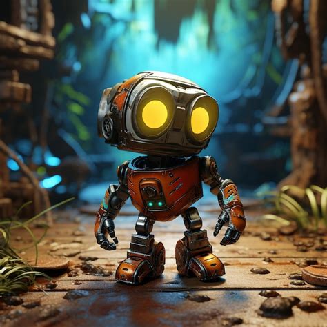 Premium Ai Image 3d Small Rust Robot