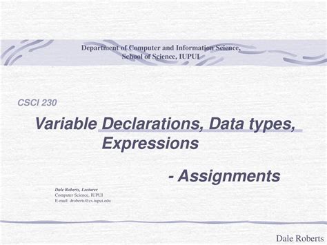 Variable Declarations Data Types Expressions Ppt Download