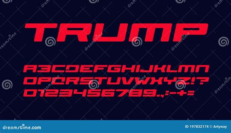 Bold Geometric Style Alphabet For Auto Race Modern Logo Banner And Poster Red Font Heavy