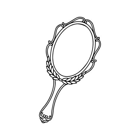 A Black And White Drawing Of A Mirror 54018581 Vector Art At Vecteezy