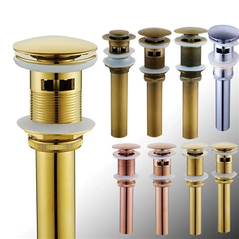 Aliexpress Com Buy Sturdy Brass Basin Sink Pushes Off Drain Brass Sink Plug With Overflow