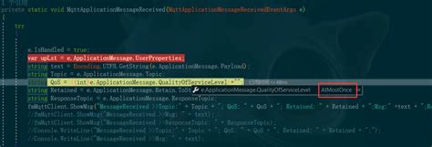 MqttApplicationMessageReceived QoS Is Always Java Client Demo Is Normal Issue