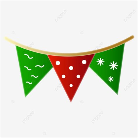 크리스마스 트리 장식을 위한 빨강 및 녹색 깃발 천 화환 플래그 벡터 크리스마스 크리스마스 장식들 크리스마스 화환 플래그 Png 일러스트 및 벡터 에 대한 무료