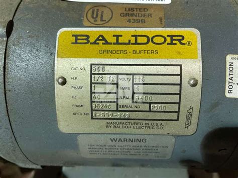 Baldor Grinder And Buffer Electric Jeff Martin Auctioneers Inc