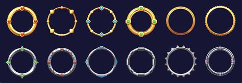 Premium Vector Game Round Interface Frames Cartoon Ui Circle Game