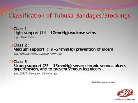 Sutherland Medical Tubular Bandage Compression Presentation Overview Of