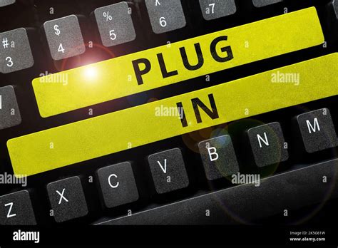 Conceptual Display Plug In Word For Putting Device Into Electricity To
