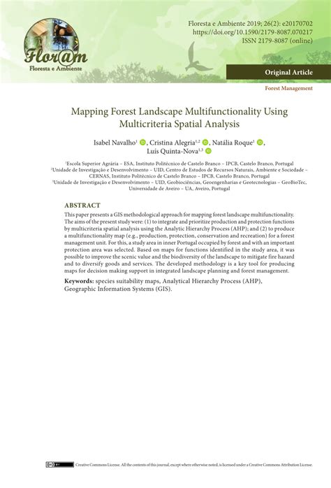 Pdf Mapping Forest Landscape Multifunctionality Using Multicriteria Spatial Analysis