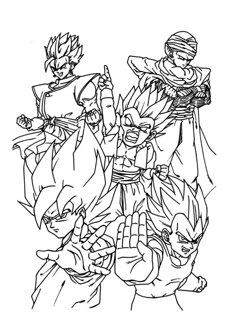 Vários personagens para colorir dragon ball Imprimir Desenhos