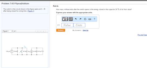 Solved The Switch In The Circuit Shown In The Figure Opens Chegg