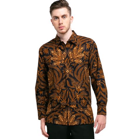 Jual Danar Hadi Batik Motif Boket Daun Lamtoro Men Shirt Brown A2