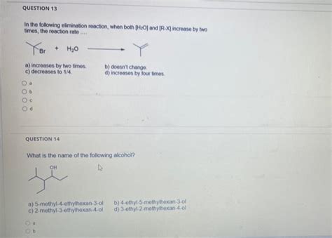 Solved In the following elimination reaction, when both | Chegg.com