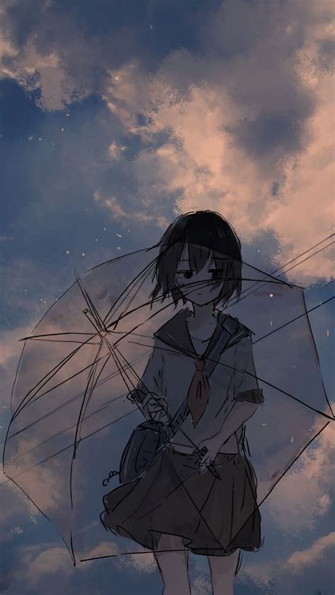 Wallpaper Anime Girls Long Hair Sky Umbrella 2250x4000 Kenosxd 1874879 Hd Wallpapers