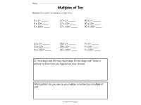 Multiples Of Ten Worksheet By Teach Simple