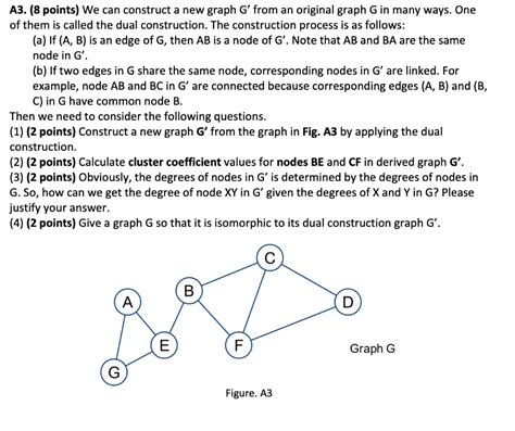 Solved A3 8 Points We Can Construct A New Graph G From Chegg
