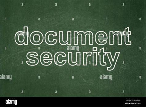 Protection Concept Document Security On Chalkboard Background Stock