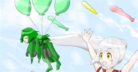 うちの子 ミドリの誕生日に水風船を飛ばす智愛 龍奏のイラスト Pixiv