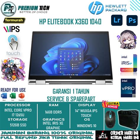 Jual Laptop Touch Hp Elitebook X G Intel Vpro I U Gb Gb Ssd Iris Xe Graphic