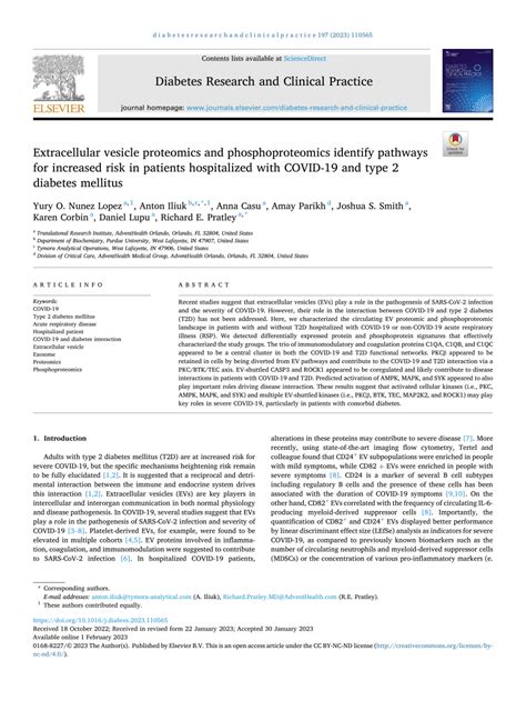 Pdf Extracellular Vesicle Proteomics And Phosphoproteomics Identify Pathways For Increased